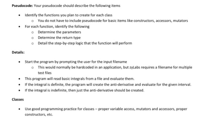 Pseudocode: Your pseudocode should describe the | Chegg.com