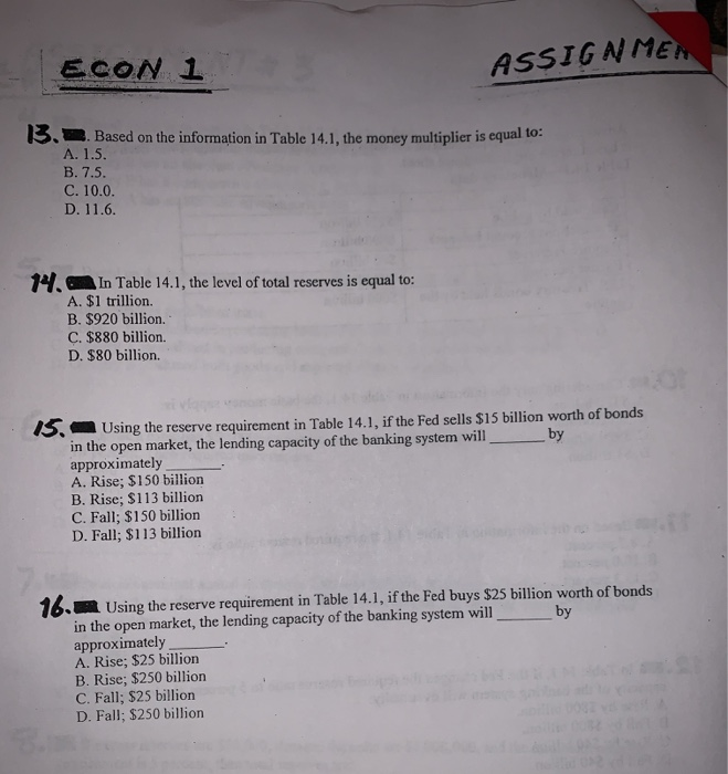 Solved ECON 1 ASSIGNMEN S . Based on the information in | Chegg.com