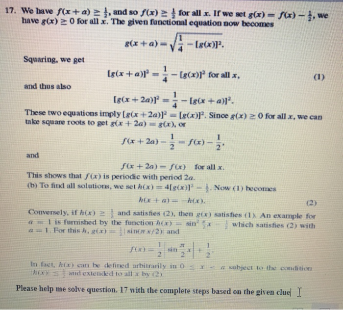 Solved 17. Let f be a real-valued function defined for all | Chegg.com