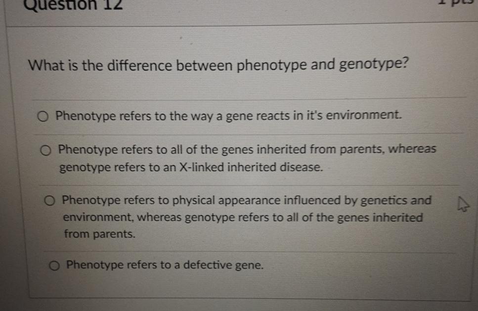 Solved What is the difference between phenotype and | Chegg.com