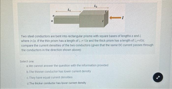 Solved Two steel conductors are bent into rectangular prisms | Chegg.com