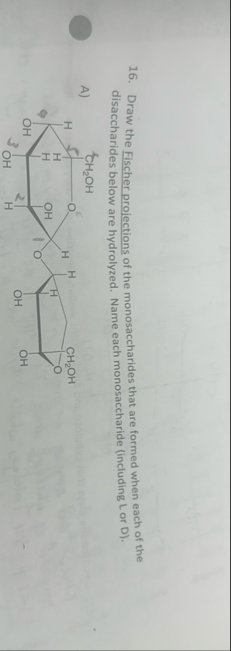Solved Draw the Fischer projections of the monosaccharides | Chegg.com