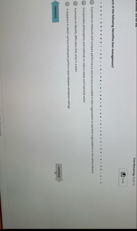 Solved Time Remaining 00:26:14ich of the following | Chegg.com