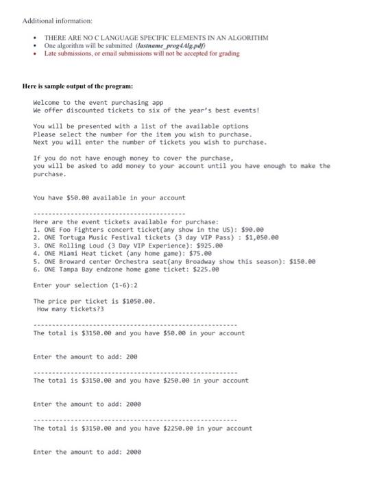 Solved Instructions Write The Algorithm Sequential Steps 2006