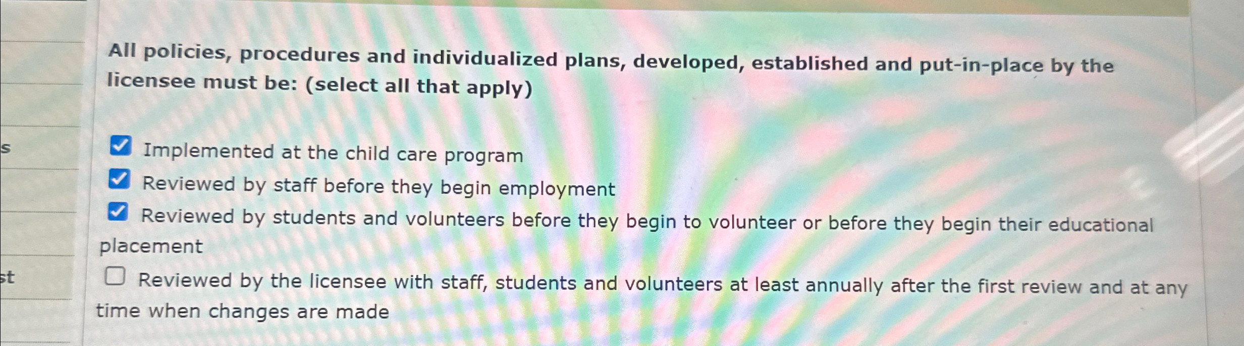 Solved All policies, procedures and individualized plans, | Chegg.com