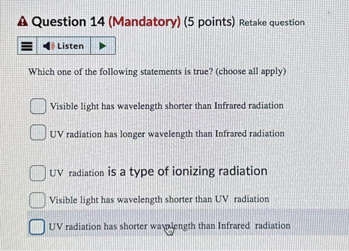 Solved A Question 14 (Mandatory) (5 points) Retake question | Chegg.com