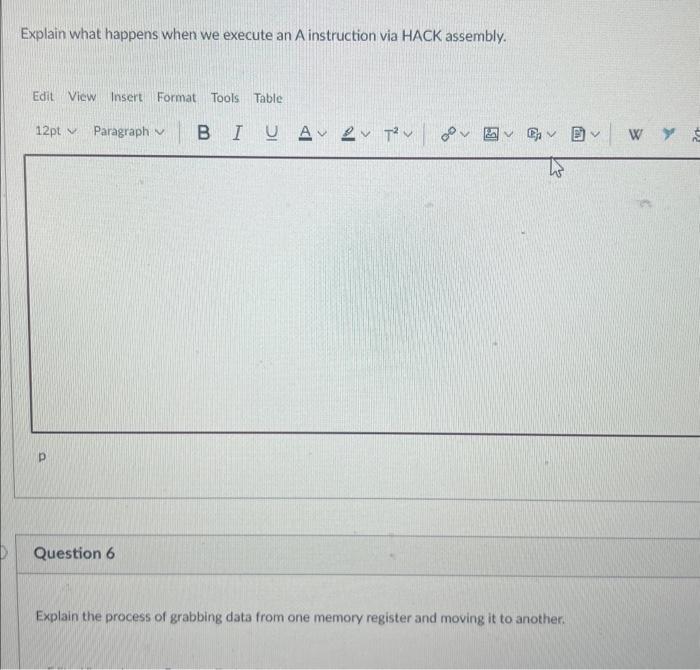 Solved Explain what happens when we execute an A instruction | Chegg.com