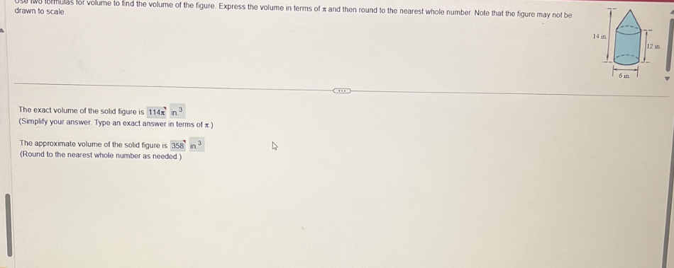Solved drawn drawn to scaleThe exact volume of the solid | Chegg.com
