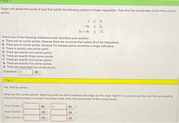 Solved Part 1 Graph and shade the points (if any) that | Chegg.com