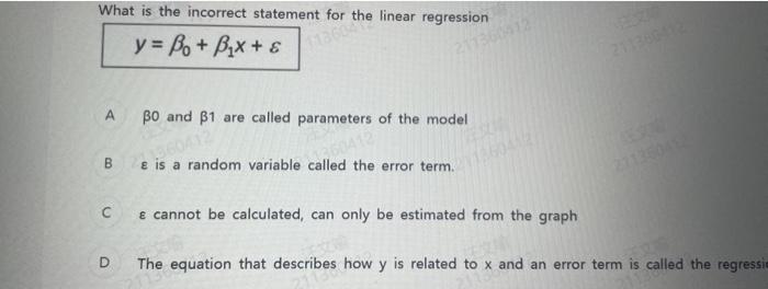Solved What is the incorrect statement for the linear | Chegg.com