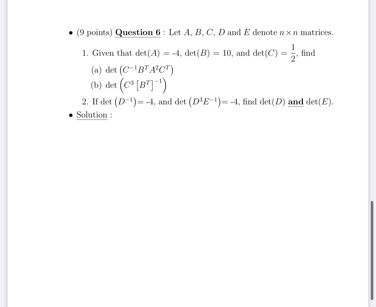 Solved (9 points) Question 6 : Let A,B,C,D and E denote | Chegg.com Solved (9 points) Question 6 : Let A,B,C,D and E denote | Chegg.com