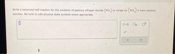 Solved Write a balanced half-reaction for the oxidation of | Chegg.com