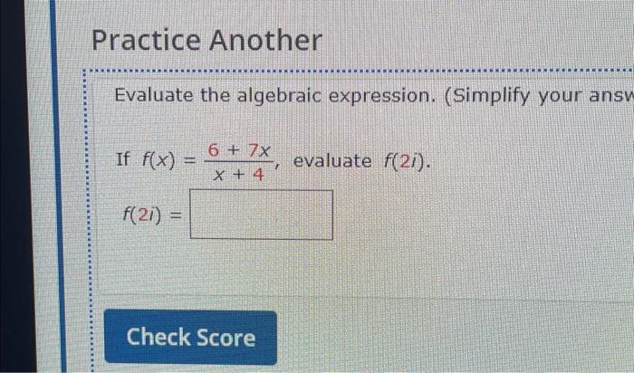 Solved Evaluate the algebraic expression. (Simplify your | Chegg.com