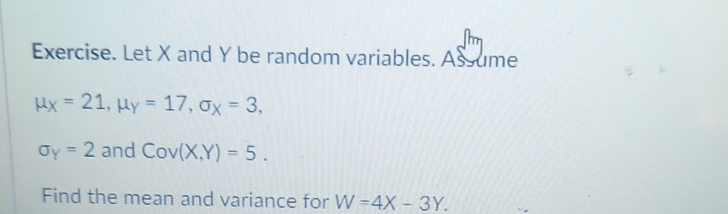 Solved Exercise. Let x ﻿and Y ﻿be random variables. | Chegg.com