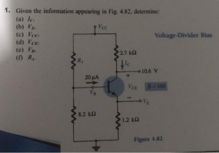 Solved 1. Given the information appearing in Fig. 4.82. | Chegg.com