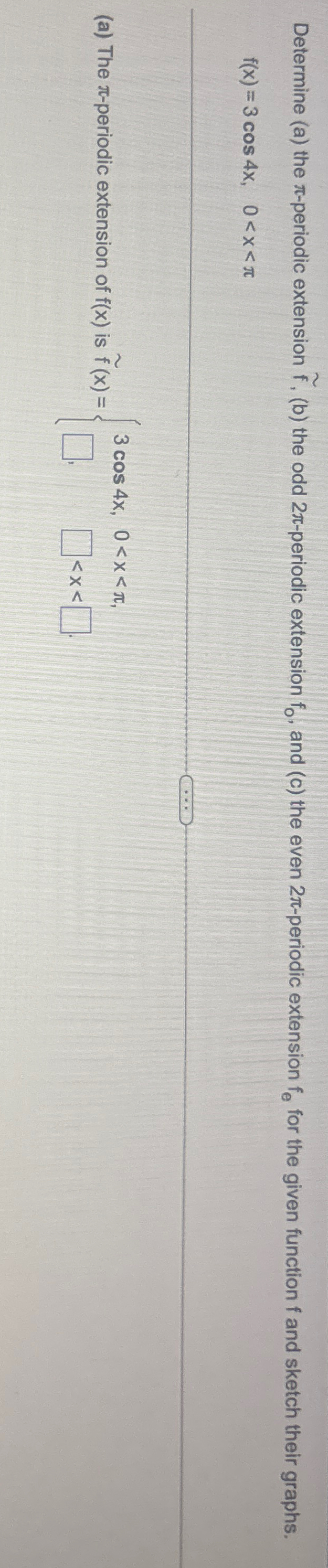 Solved Determine (a) ﻿the π-periodic extension tilde(f),(b) | Chegg.com