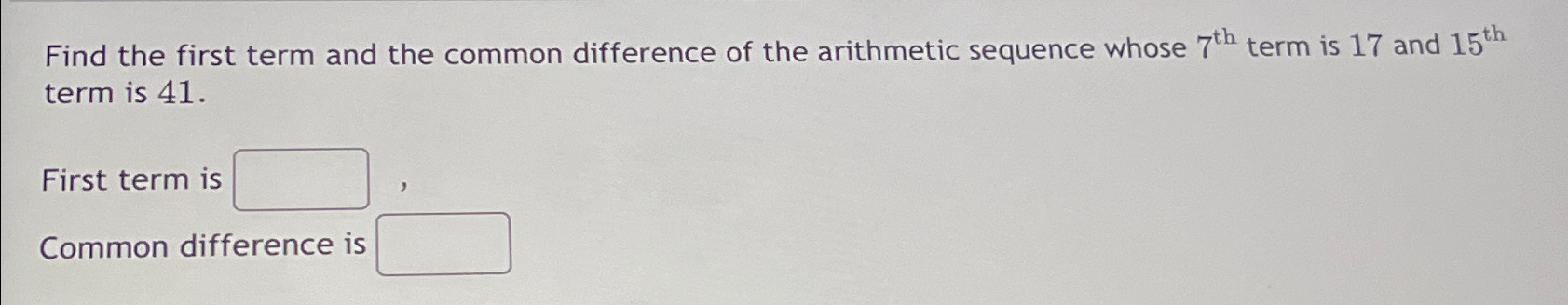 Solved Find the first term and the common difference of the | Chegg.com