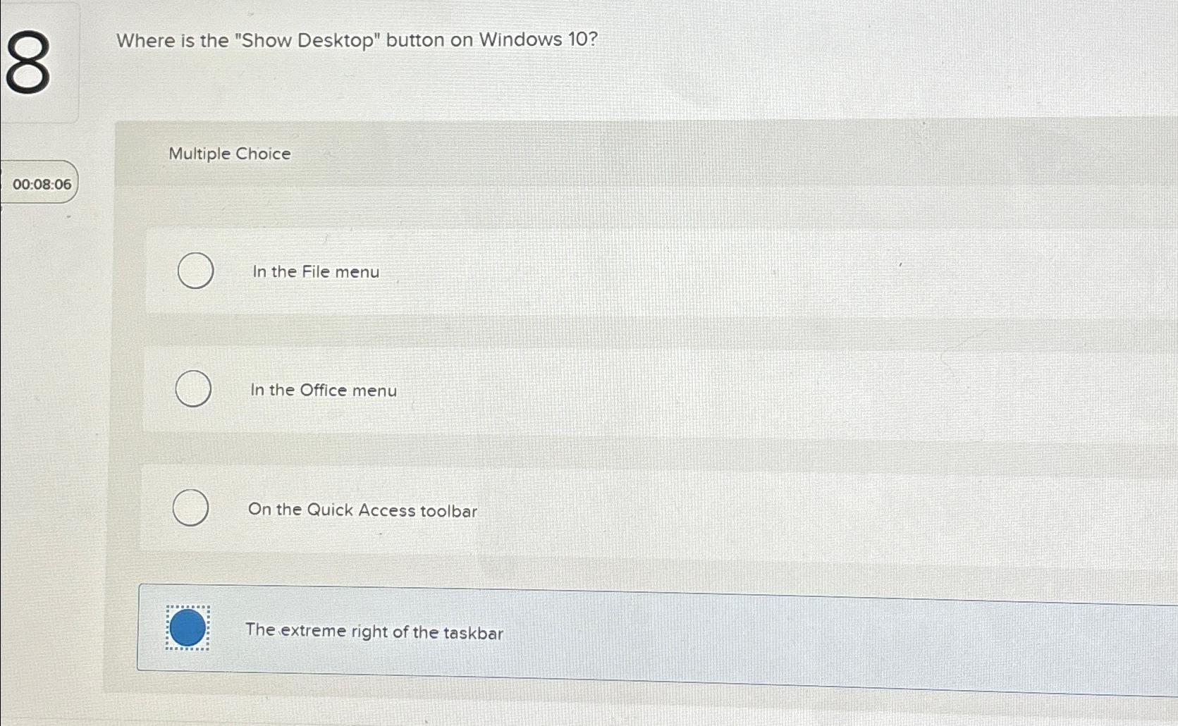 Solved Where is the "Show Desktop" button on Windows | Chegg.com