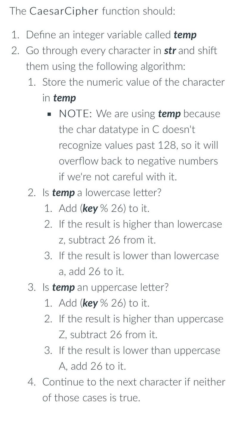 Solved Caesar Cipher is a type of encryption where a string | Chegg.com