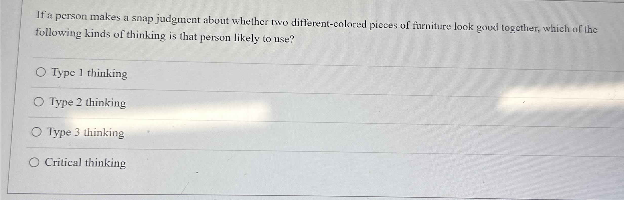 Solved If a person makes a snap judgment about whether two | Chegg.com