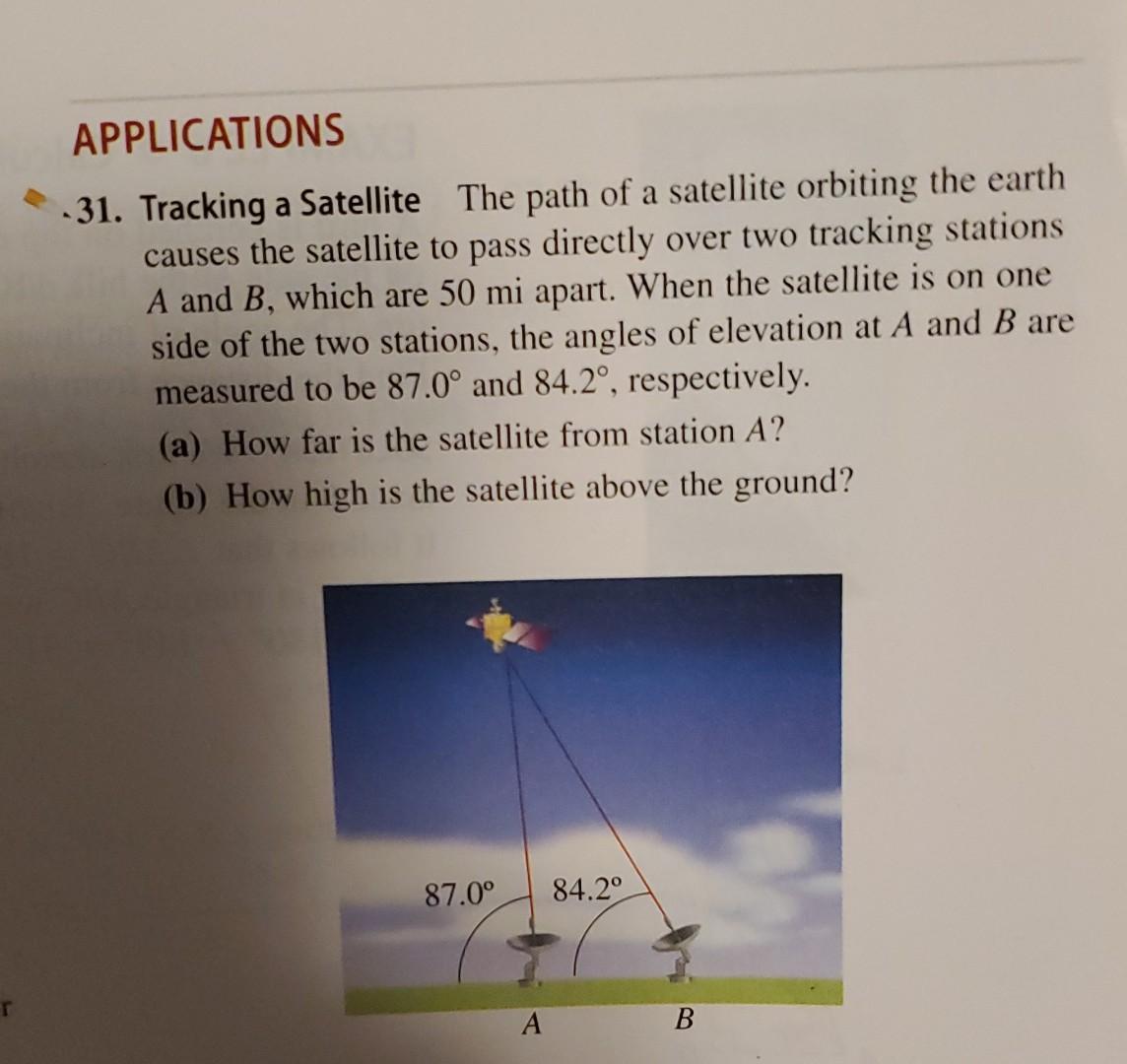 Solved 31. Tracking a Satellite The path of a satellite | Chegg.com