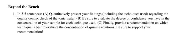Solved Beyond the Bench 1. In 3-5 sentences: (A) | Chegg.com