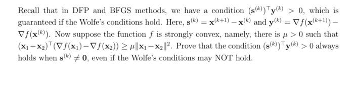 Solved Recall That In Dfp And Bfgs Methods We Have A