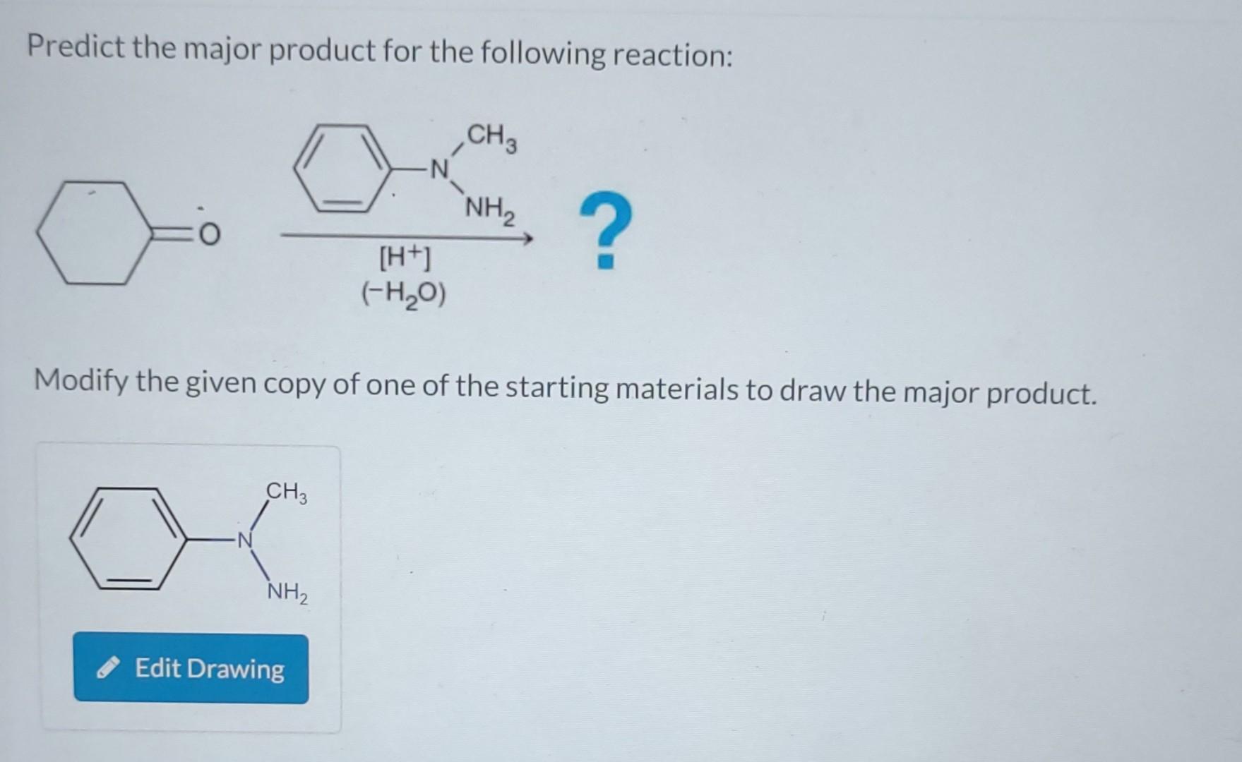 Solved Predict the major product for the following reaction: | Chegg.com