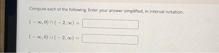 Solved Compute each of the following. Enter your answer | Chegg.com
