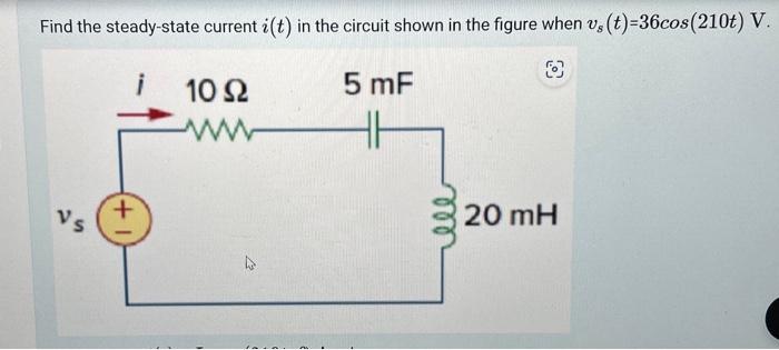Solved Find the steady-state current i(t) in the circuit | Chegg.com