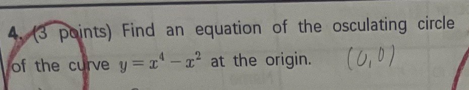 Solved (3 ﻿points) ﻿Find an equation of the osculating | Chegg.com