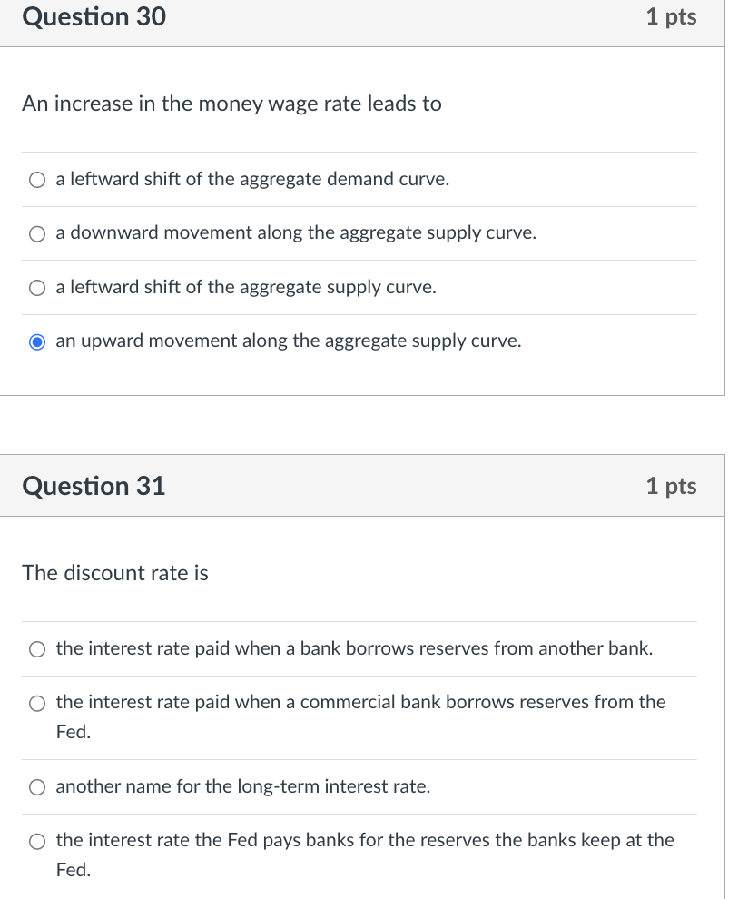 Solved An increase in the money wage rate leads toa leftward | Chegg.com