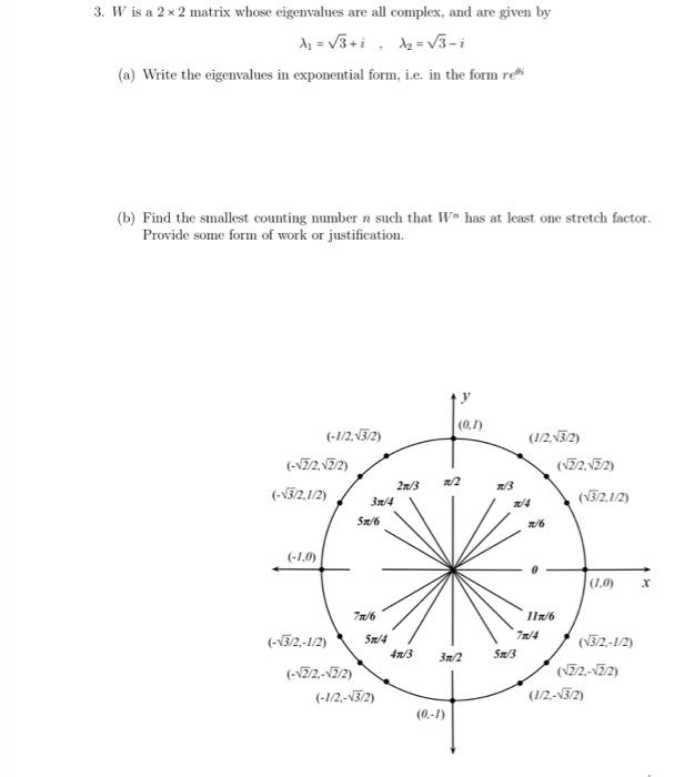 Solved 3 W Is A 2×2 Matrix Whose Eigenvalues Are All