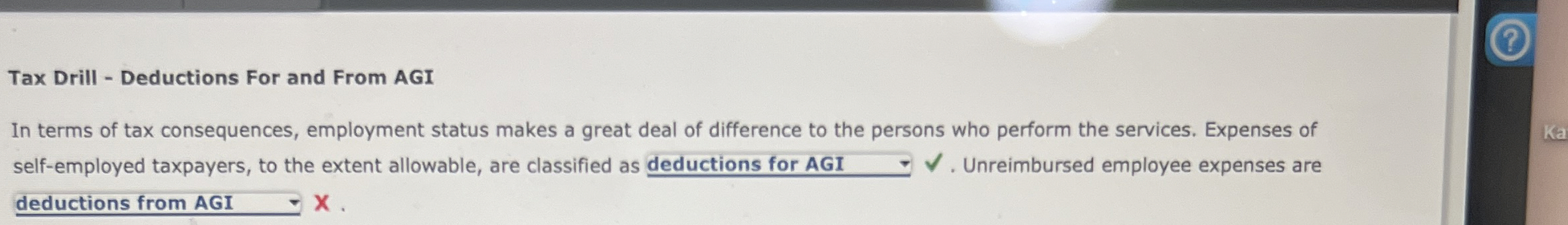 Solved Tax Drill - ﻿Deductions For and From AGIIn terms of | Chegg.com
