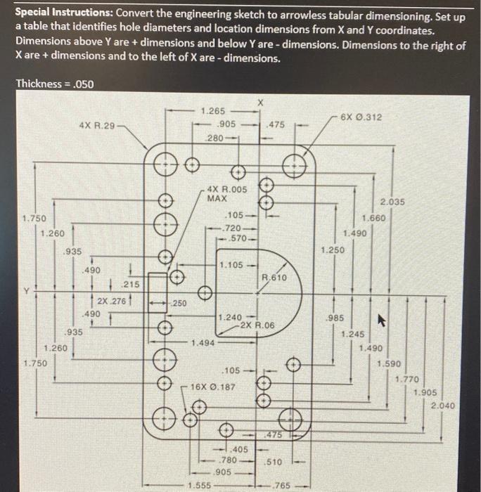 Solved please create a fully dimensioned drawing of this | Chegg.com