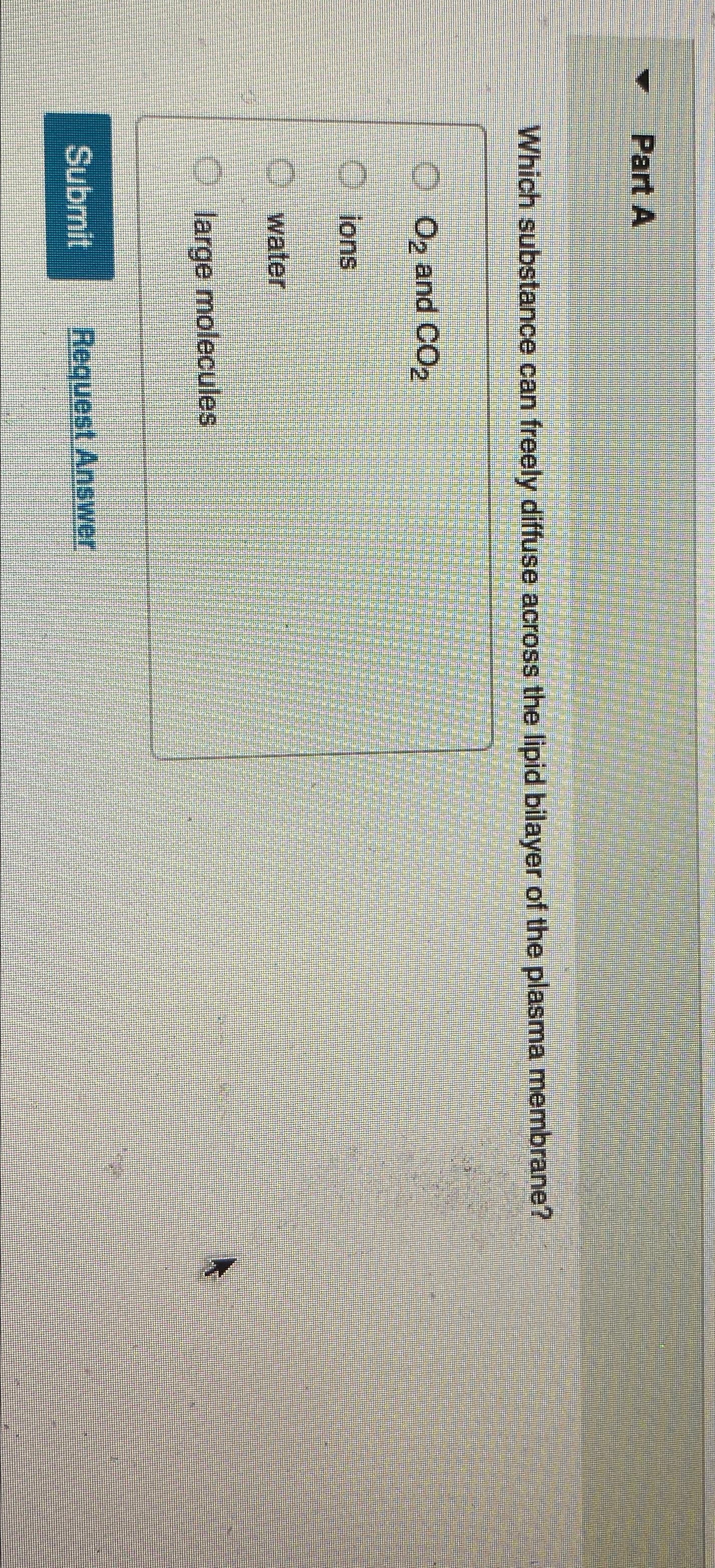 Solved Part AWhich substance can freely diffuse across the | Chegg.com