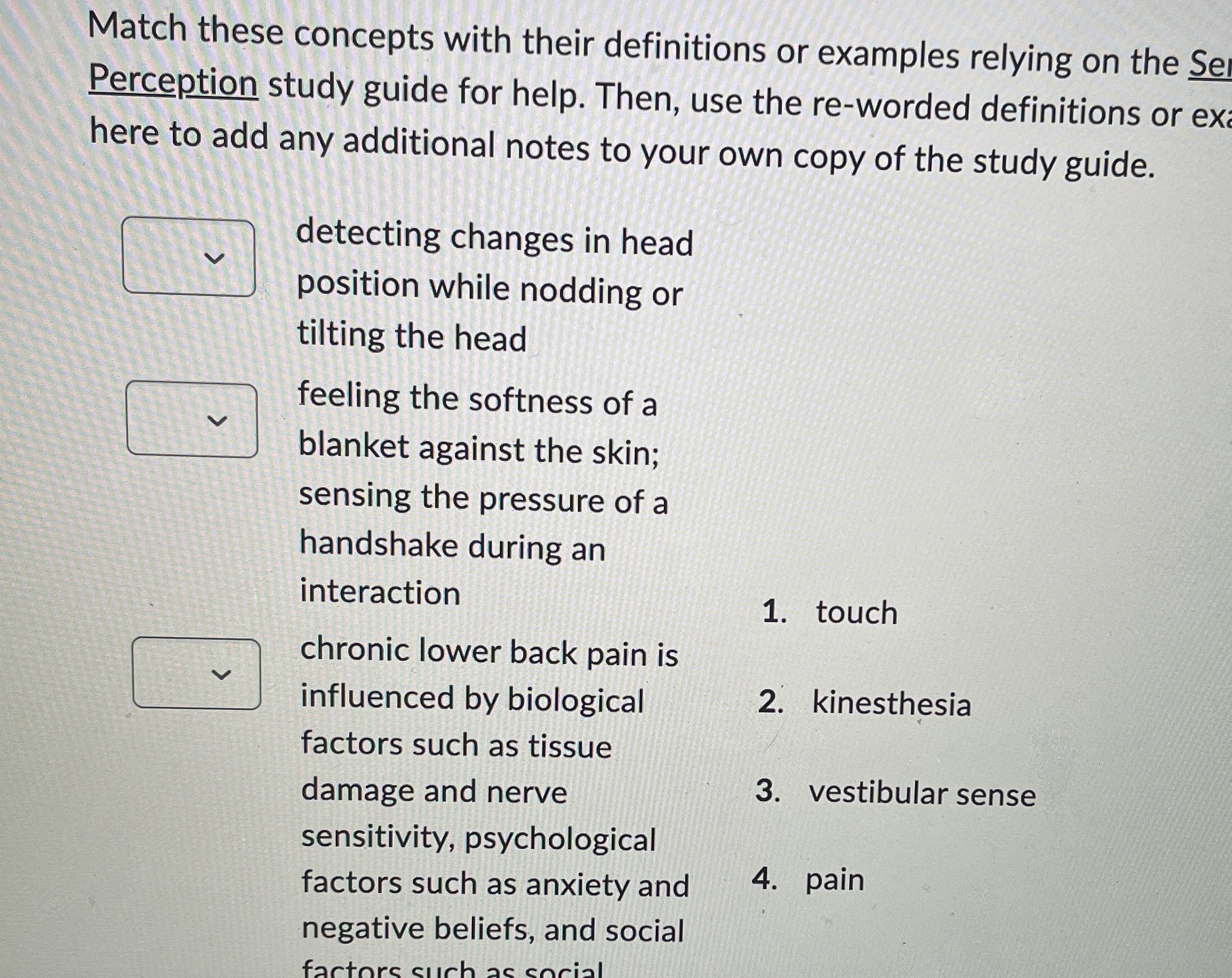 Solved Match these concepts with their definitions or | Chegg.com