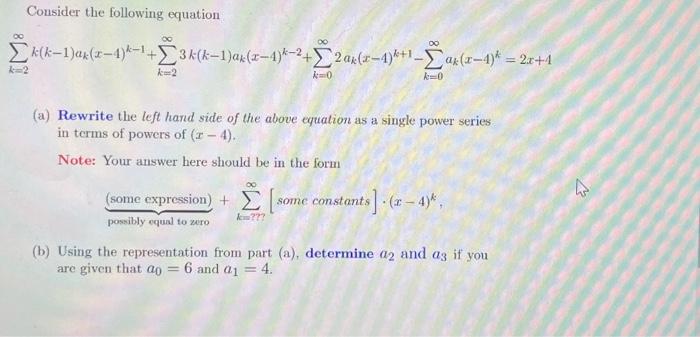 Solved Consider the following equation (in picture)(a) | Chegg.com