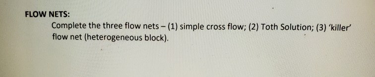Solved FLOW NETS: Complete the three flow nets -(1) simple | Chegg.com