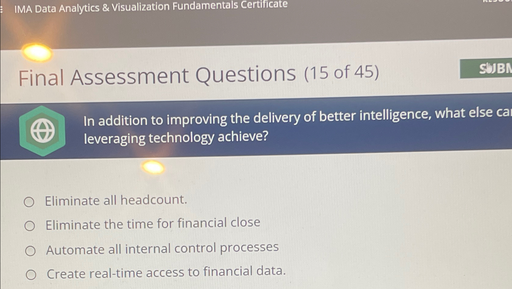 Solved IMA Data Analytics & Visualization Fundamentals | Chegg.com