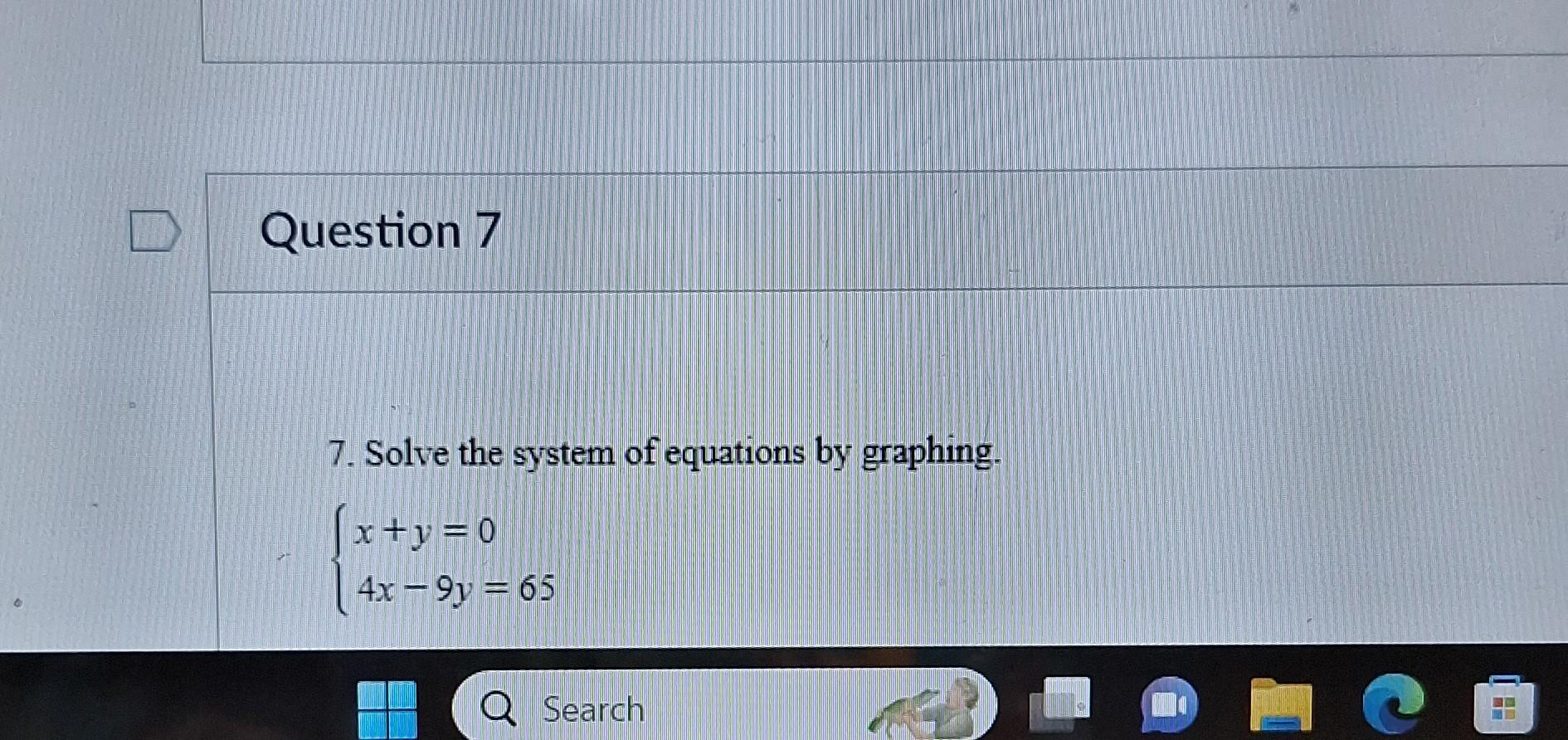Solved 7. Solve the system of equations by graphing. | Chegg.com