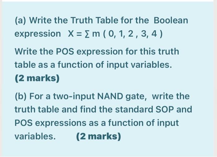 Solved (a) Write the Truth Table for the Boolean expression | Chegg.com