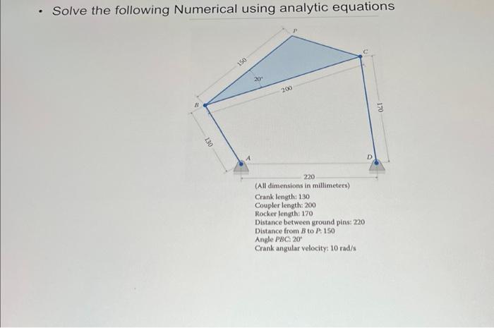 Solved - Solve the following Numerical using analytic | Chegg.com