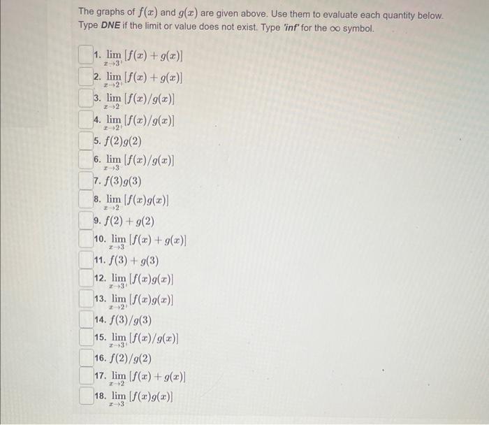 Solved Evaluating Limits: Using the Limit Laws. The graphs | Chegg.com