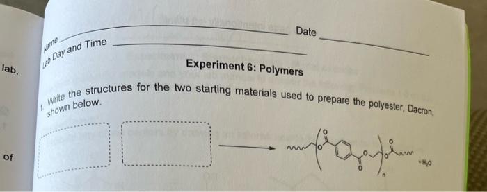 Solved Write the structures for the two starting materials | Chegg.com