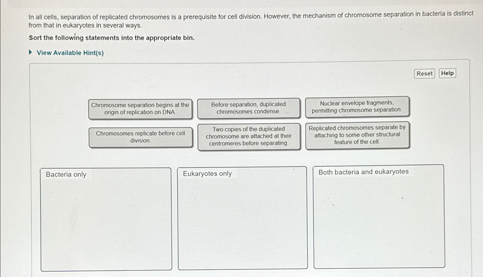 Solved In all cells, separation of replicated chromosomes is | Chegg.com