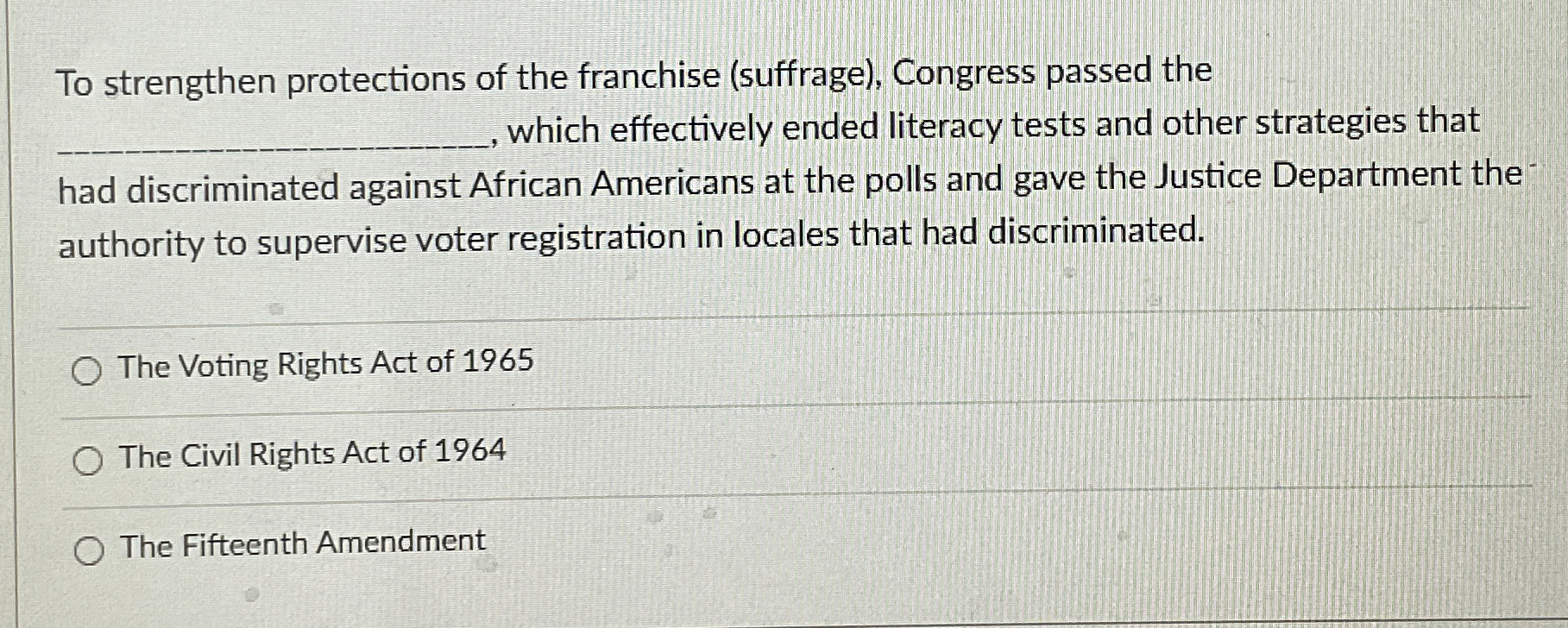 Solved To strengthen protections of the franchise | Chegg.com