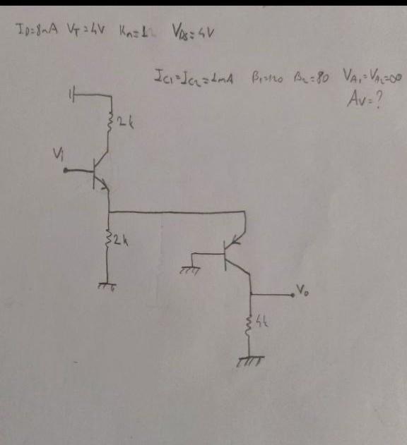 Solved Id 8navt 4vkn 1vds 4v T I Va1 Va2 ∞ Av