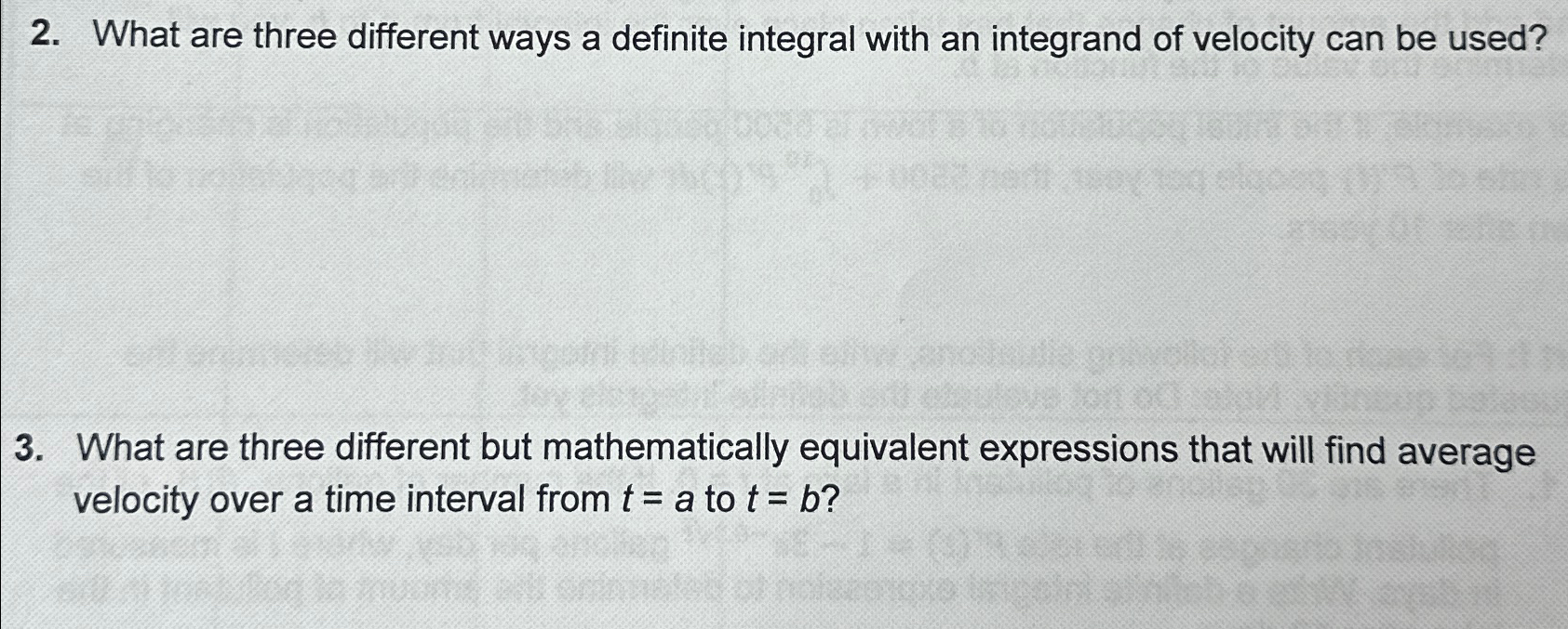 Solved What are three different ways a definite integral | Chegg.com