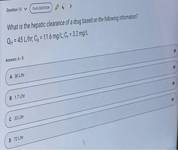Solved Which of the following parameters impact the hepatic | Chegg.com